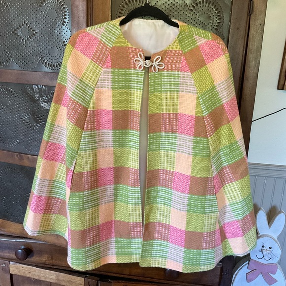 Vintage | Jackets & Coats | Vintage Plaid Patchwork Cape Os | Poshmark